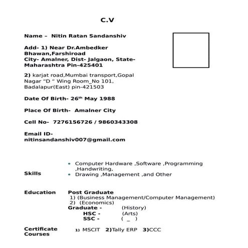 nitin CV1 | PDF