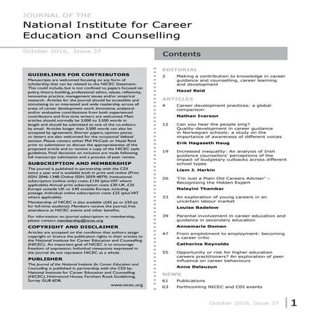 Curriculum Exit-based Career Counselling Module for Senior High School ...