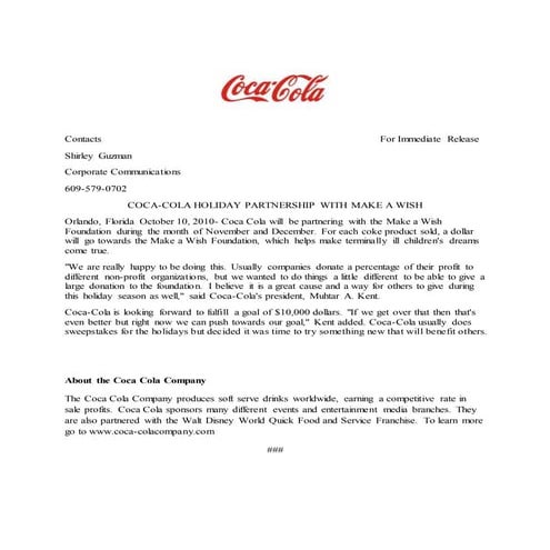 Press release coke | DOCX