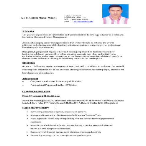 Resume 09 02 2016 | PDF