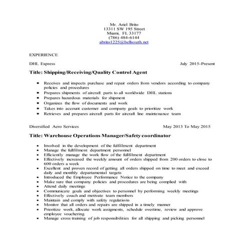 Ariel Brito Resumé | DOCX