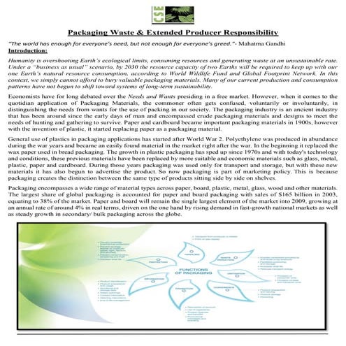 packaging waste & epr_report | PDF