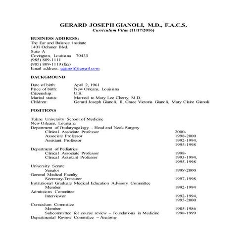 Gianoli - CV | PDF
