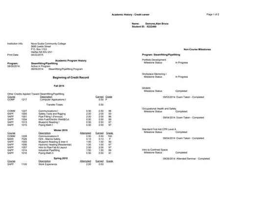 Official Transcript | PDF