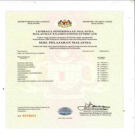 SPM cert | PDF