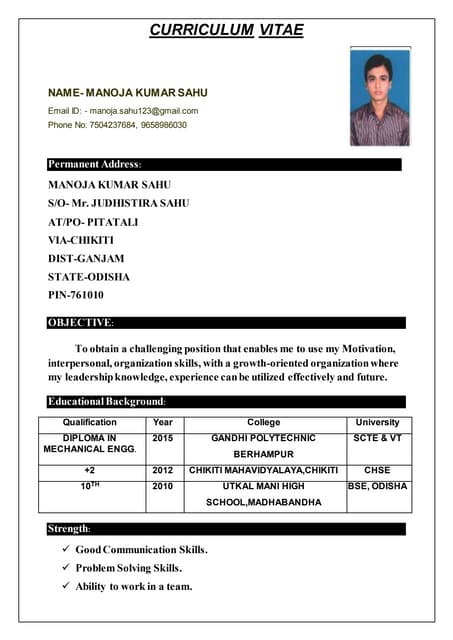 General-CV-Format-1 | PDF