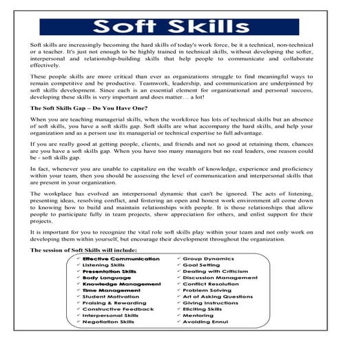 Soft Skills Proposal | PDF