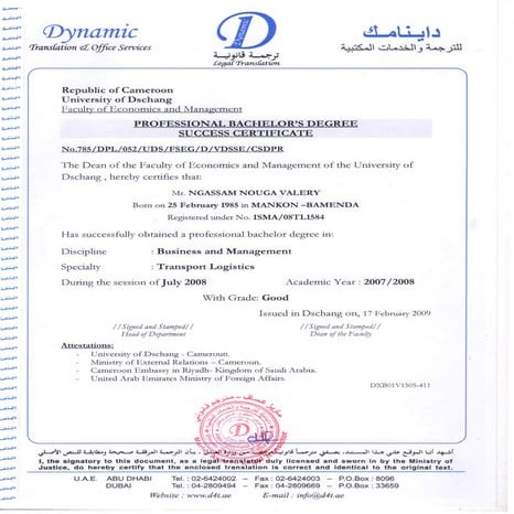 Bachelor Degree Transport & Logistics | PDF