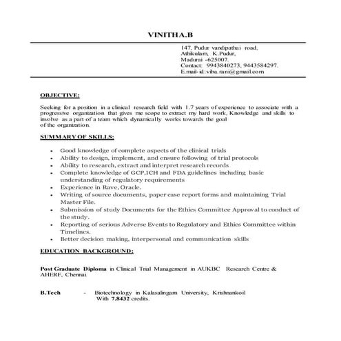 Vinitha.B | DOCX