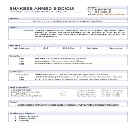 Shakeeb Cv New | PDF | Business | Business and Finance