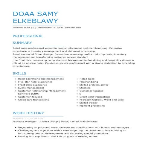 Maria Daigle - 2017 Resume | DOCX