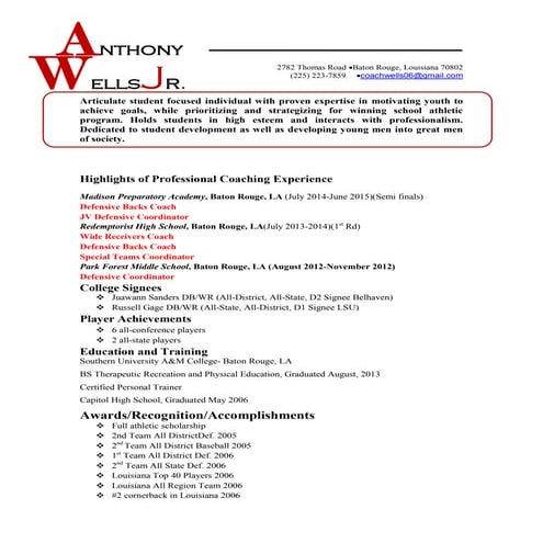 Coach Resume | PDF
