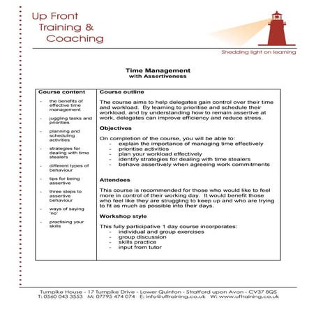 Time management with assertiveness - overview | PDF