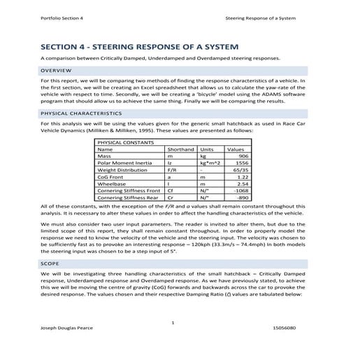 Section 4 - Steering Response of a System | PDF