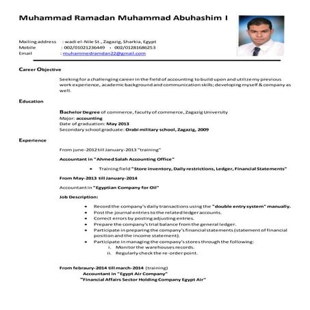 english cv | DOCX | Business Accounting & Finance | Business