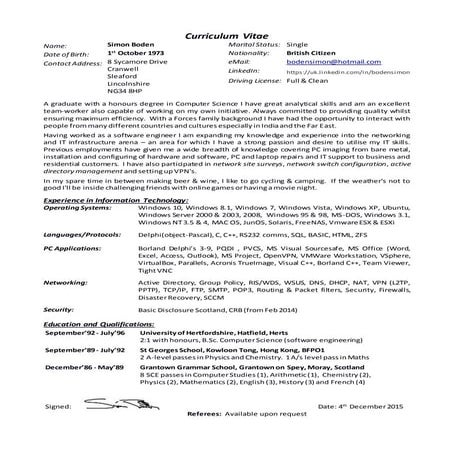 MyCV | DOCX | IT and Internet Support | Internet