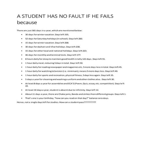 reasons for failing students | DOCX