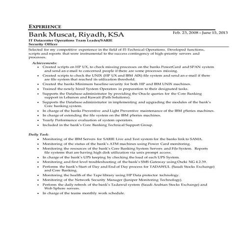 Experience Bank Muscat | DOCX