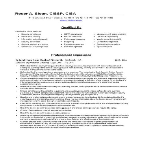 Roger Sloan Resume | PDF