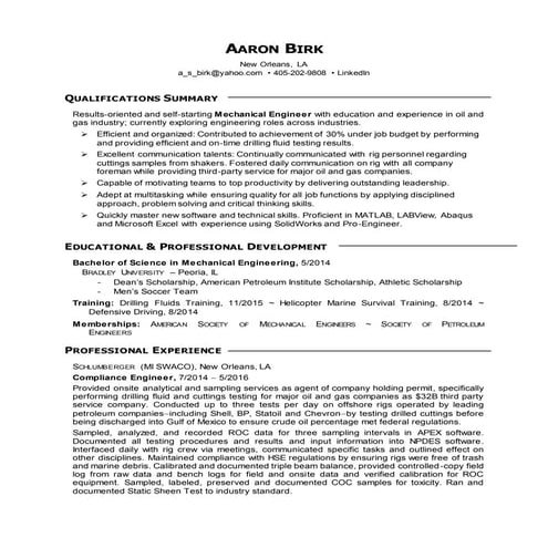 Aaron Birk Resume | DOCX