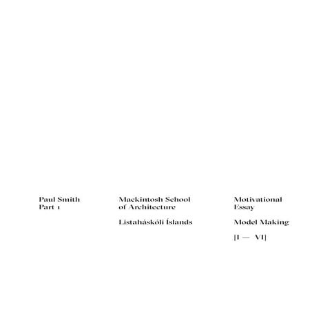 Selected Work [Model Making] | PDF