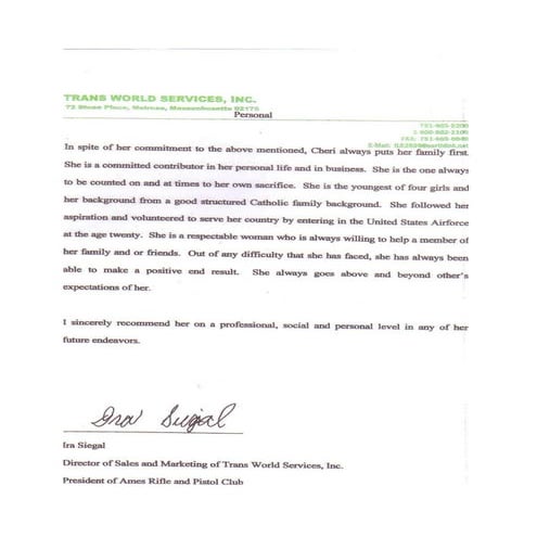 Page 2. Letter of Recommendation from Ira | PDF
