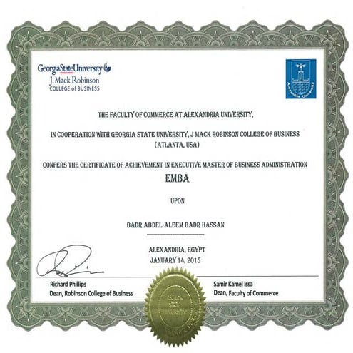 Georgia EMBA Certificate | PDF