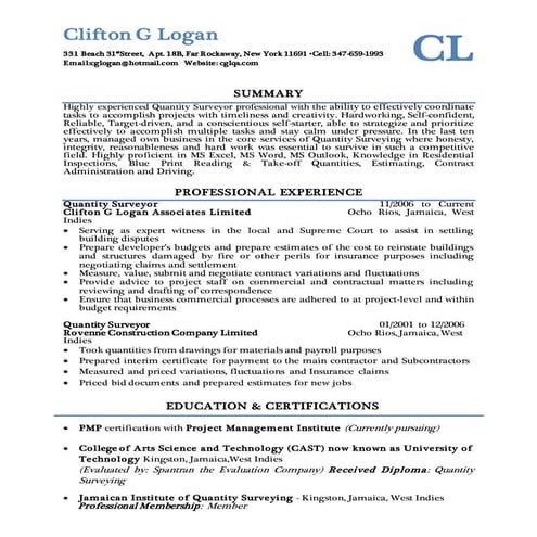 Clifton G Logan RESUME | DOCX
