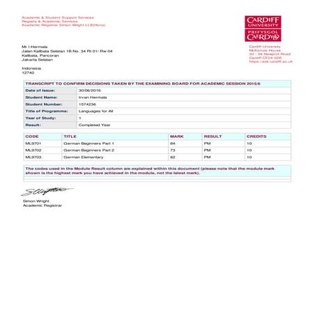 Optional Module_Transcript_CU | PDF