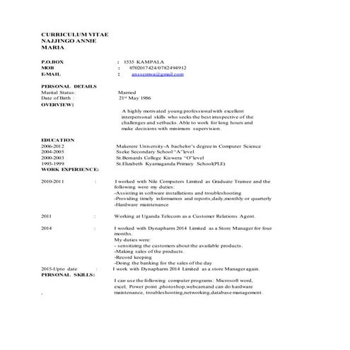 Anna Maria CV | DOCX