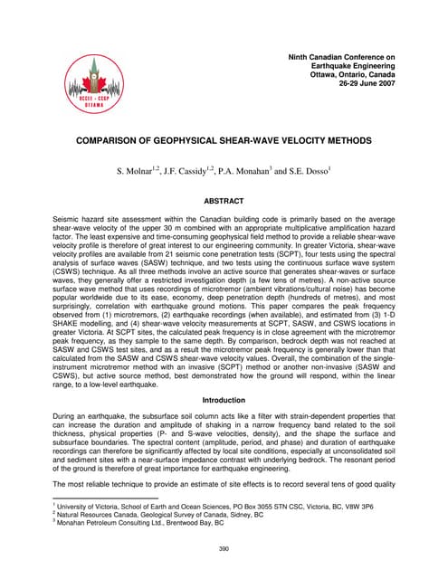 2D MASW ANALYSIS FOR GEOTECHNICAL ENGINEERING | PDF | Civil Engineering ...