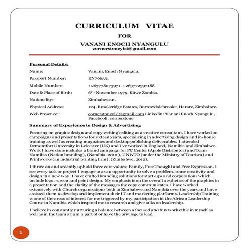 Laban ES CV (Interactive) | PDF