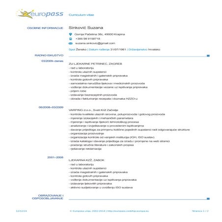 Europass-CV-20141212-Sinkovi%C4%87-HR | PDF