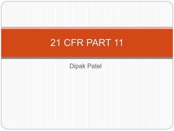 Cfr 21 Part 11 Ppt