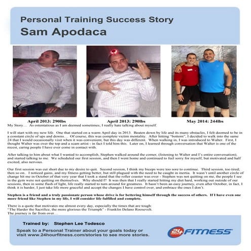 Sam Apodaca Success Story | DOC