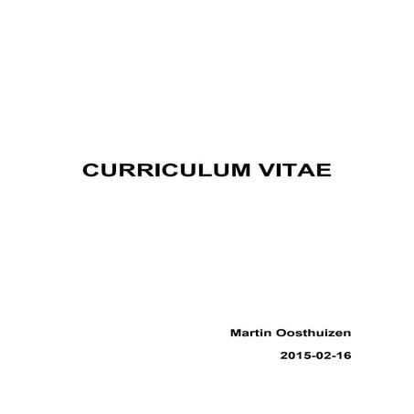 CV_Martin Oosthuizen_201502 | DOCX