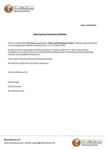 tcs experience letter | PDF