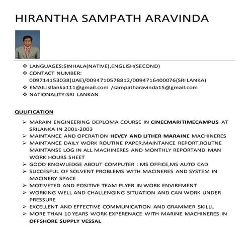 SAMPATH ARAVINDA CV | DOCX