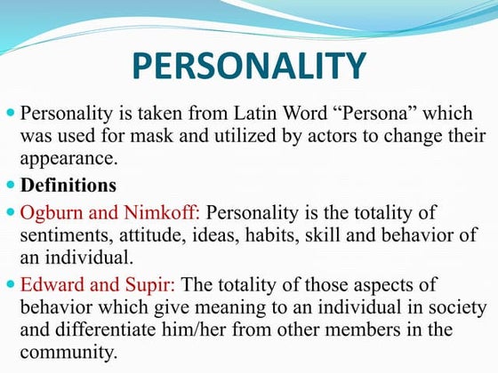PERSONALITY Theory and the types of theory | PPTX