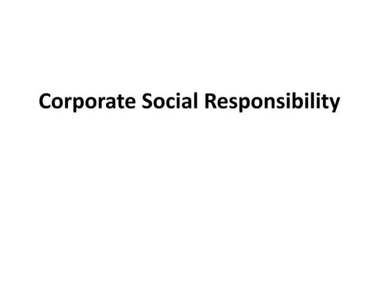 Corporate Social Responsibility(CSR) | PPT