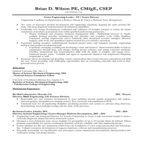 Brian D. Wilson resume 2015 share | PDF