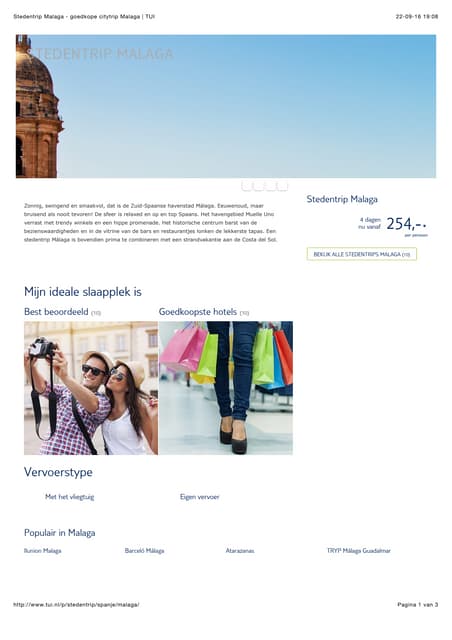Stedentrip Malaga - goedkope citytrip Malaga | TUI | PDF Stedentrip Malaga - goedkope citytrip Malaga | TUI | PDF