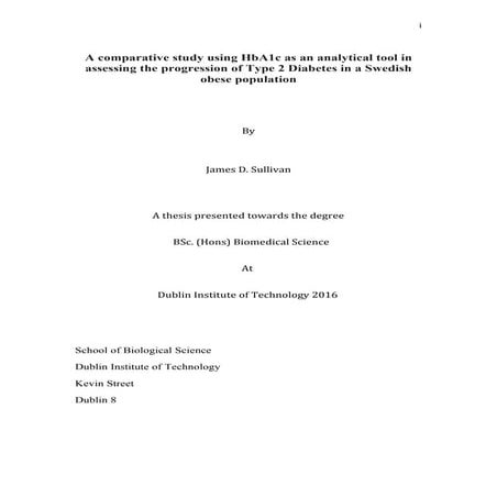 HbA1c thesis final format 2016 | PDF