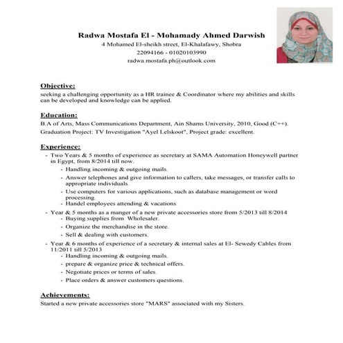 Radwa cv | PDF