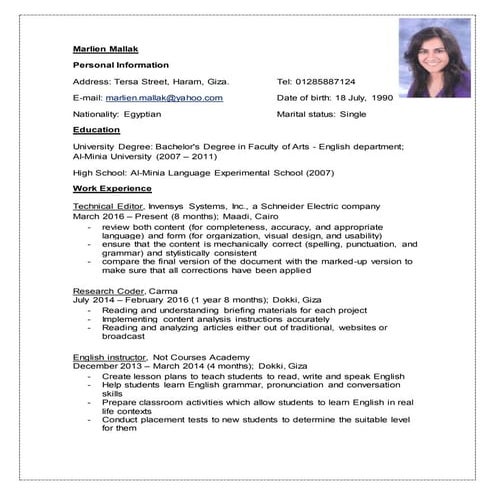 CV Farah Kahin | PDF