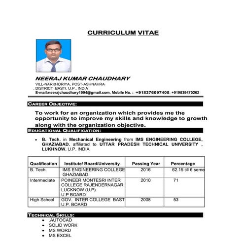 NEERAJ RESUME | PDF