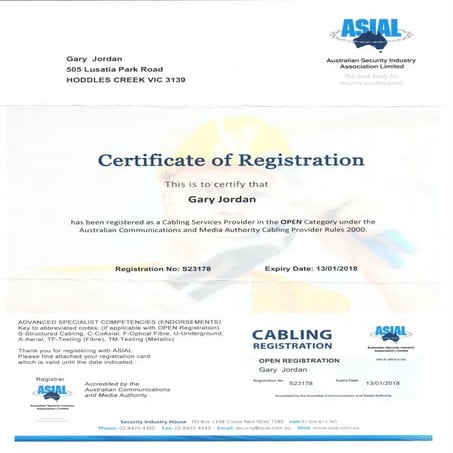 Certificate of Registration 2015 | PDF