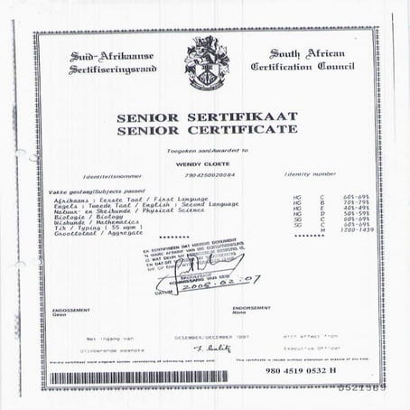 Matric Certificate | PDF