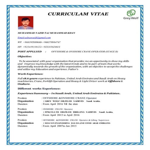 Muhammad Nazir updated cv | DOCX