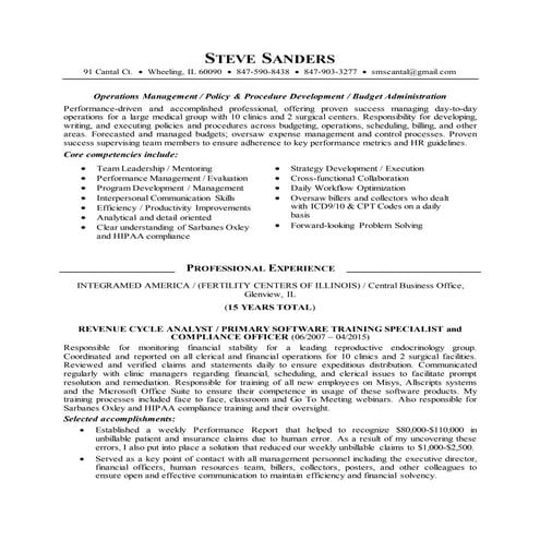 Sanders, Steve Resume, 2015 | DOCX